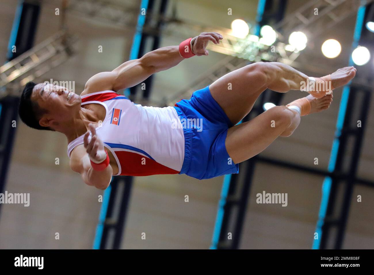 Gold medallist Se Gwang Ri of the Democratic People's Republic of Korea ...