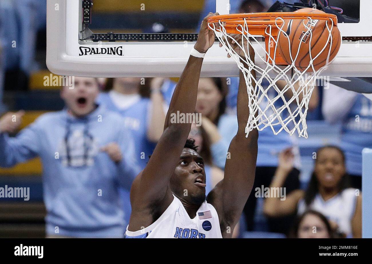 North Carolina's Nassir Little dunks against Mount Olive during the ...