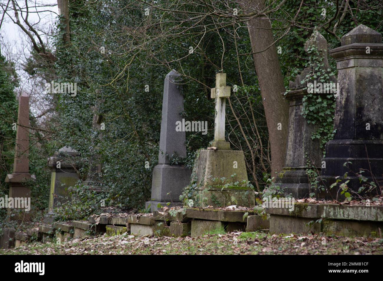 Graves in Nunhead Cemetery, one of the Magnificent Seven cemeteries and ...