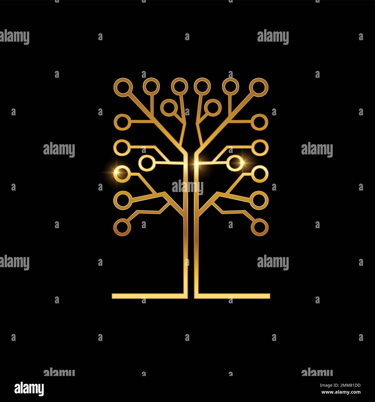 A vector illustration of Golden Tree Symbol Logo Sign Stock Vector Image & Art - Alamy