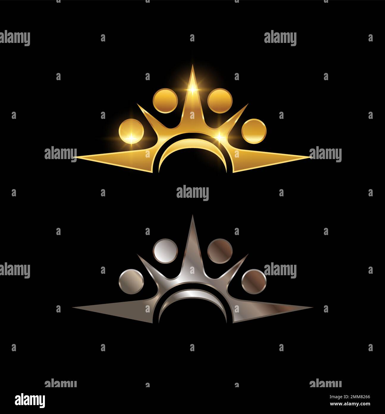 A vector Illustration of Golden Coaching People Symbol Logo Sign in ...