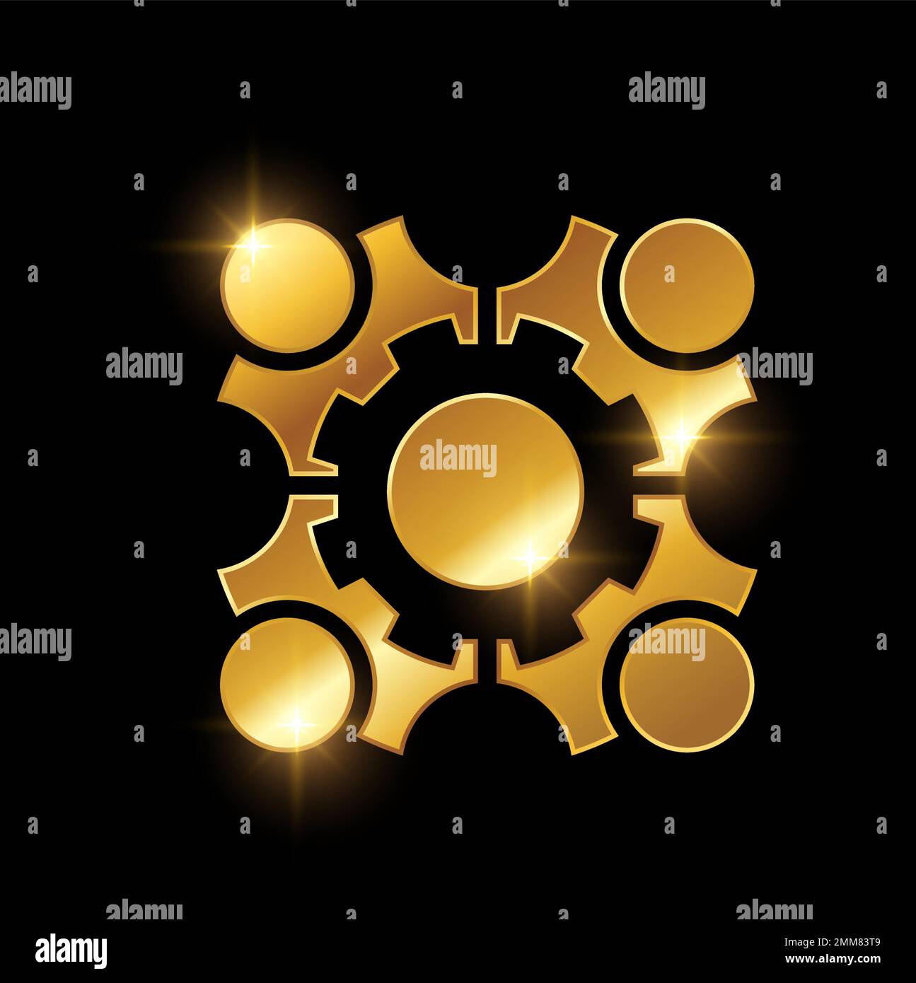 A vector Illustration of Golden Coaching People Symbol Logo Sign in ...