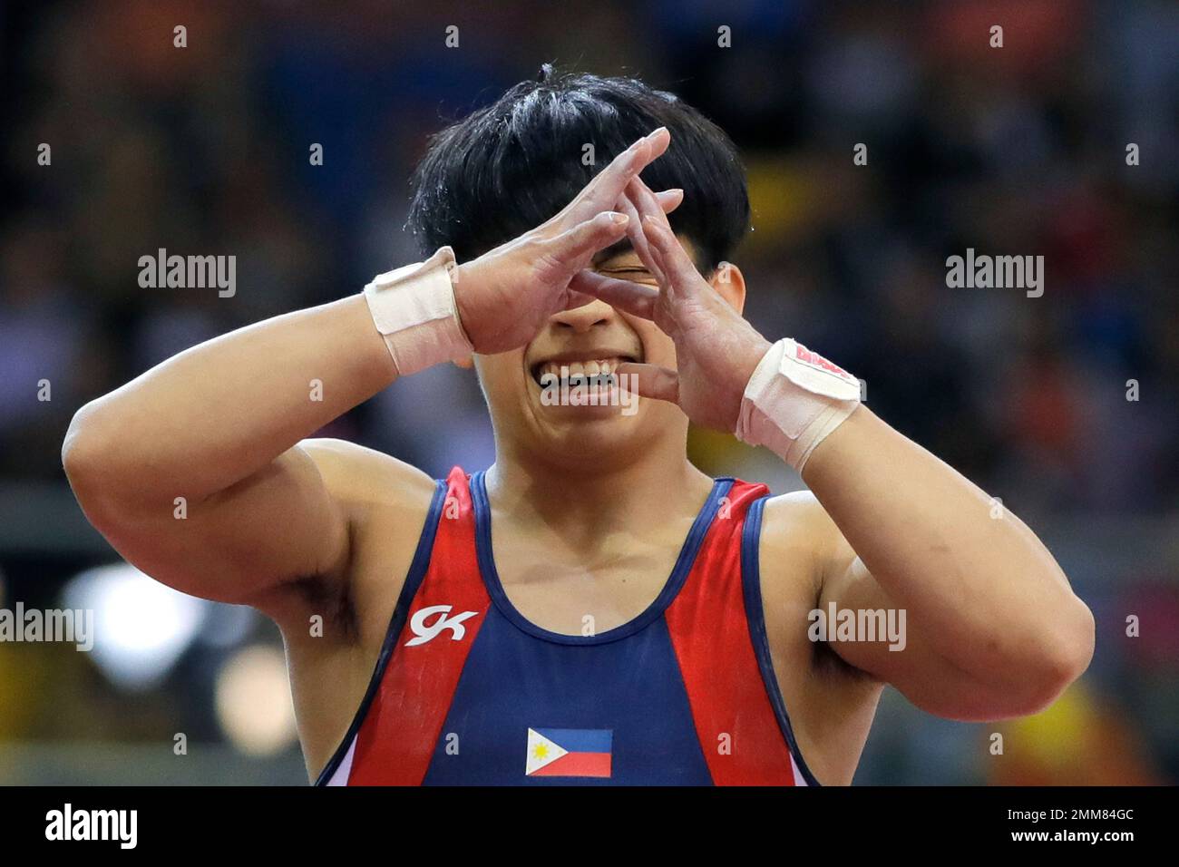 Bronze medallist Carlos Edriel Yulo of the Philippines celebrates after ...