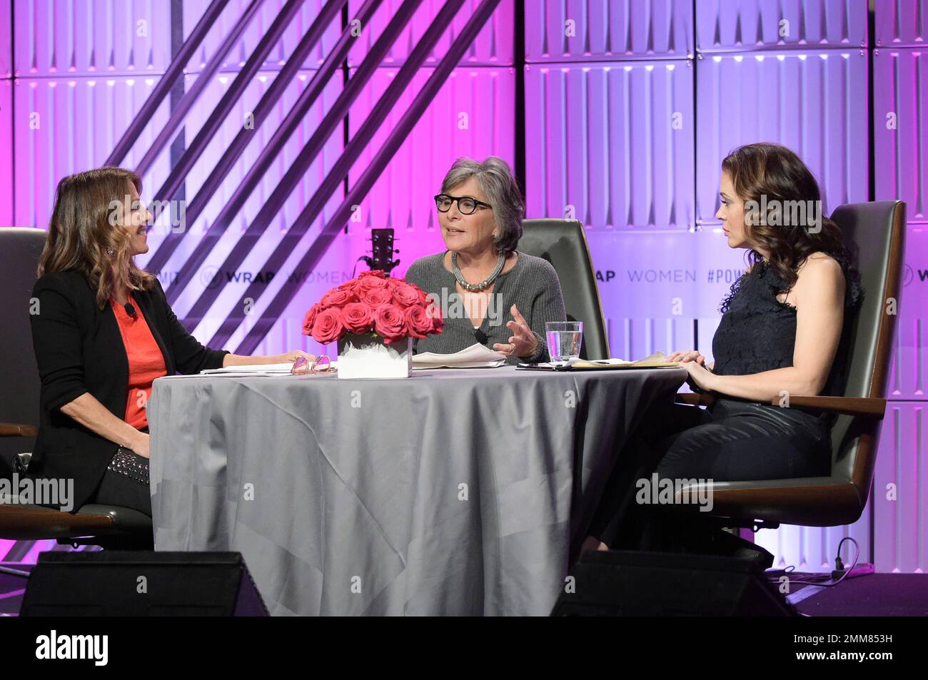 Nicole Boxer, from left, Barbara Boxer and Alyssa Milano participate in ...