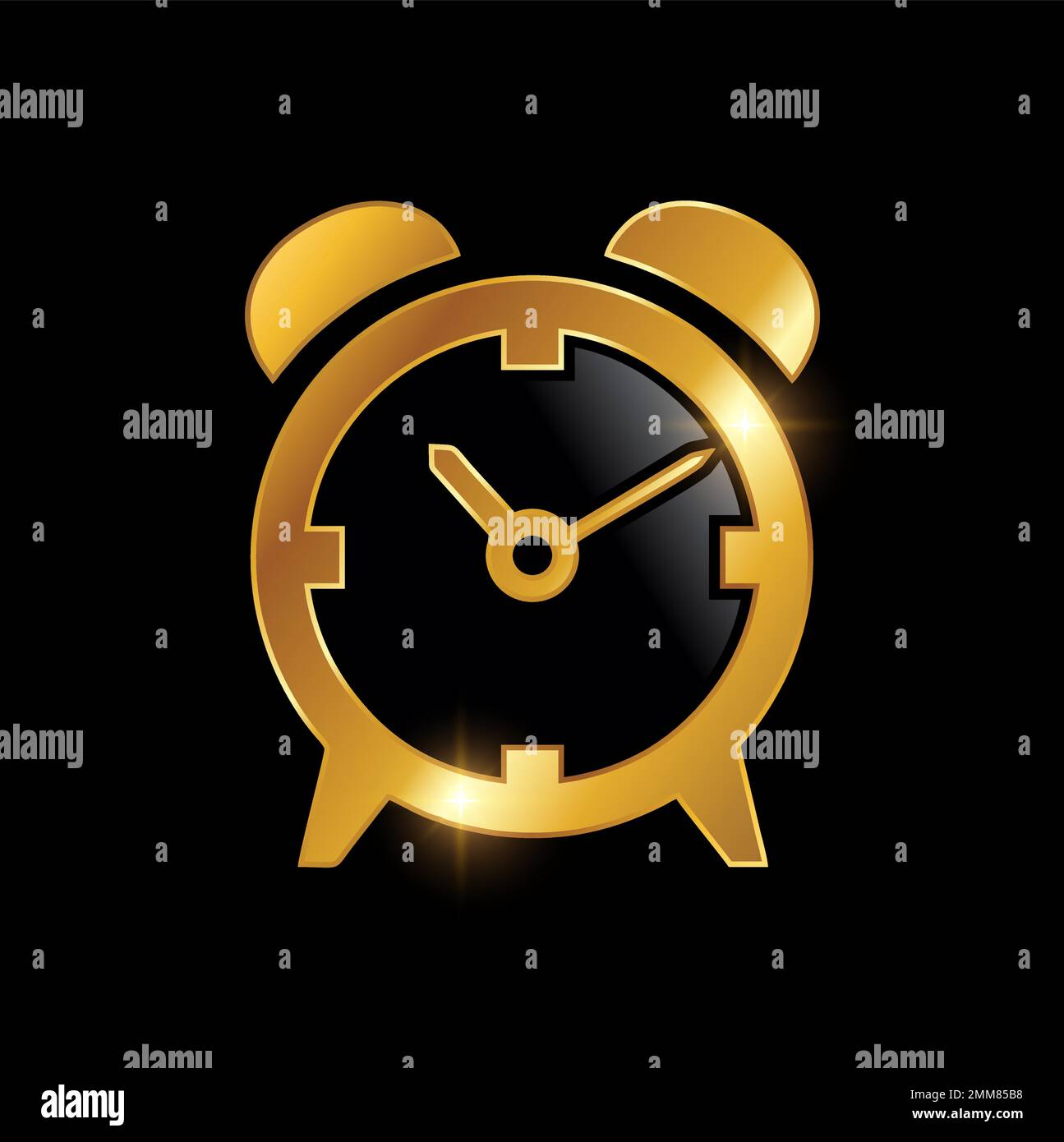 A vector Illustration of Golden Clock Symbol Logo Sign in black ...