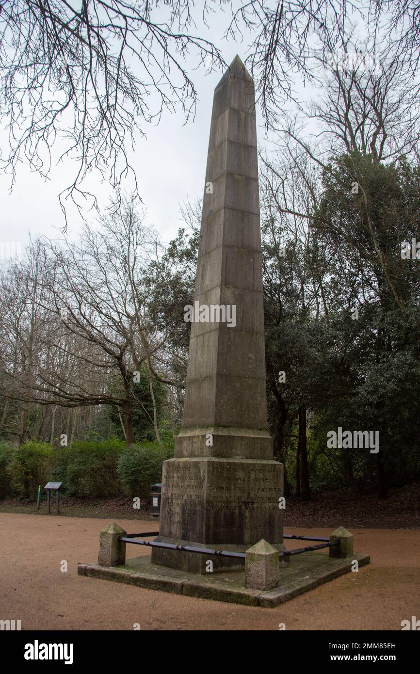 The Scottish Martyrs Memorial, an obelisk in Nunhead Cemetery, one of ...