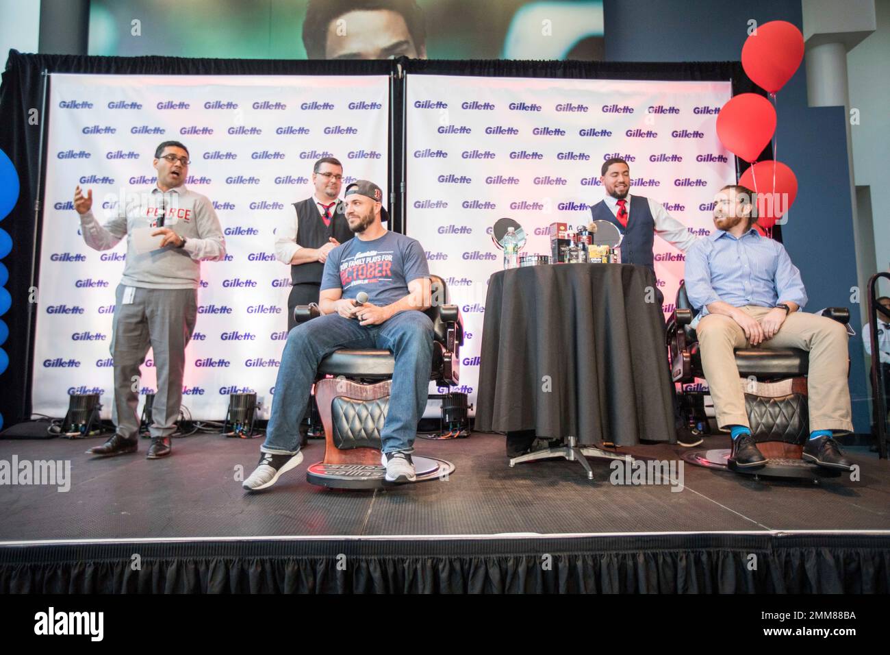 IMAGE DISTRIBUTED FOR GILLETTE – MVP Steve Pearce shaves off his ...