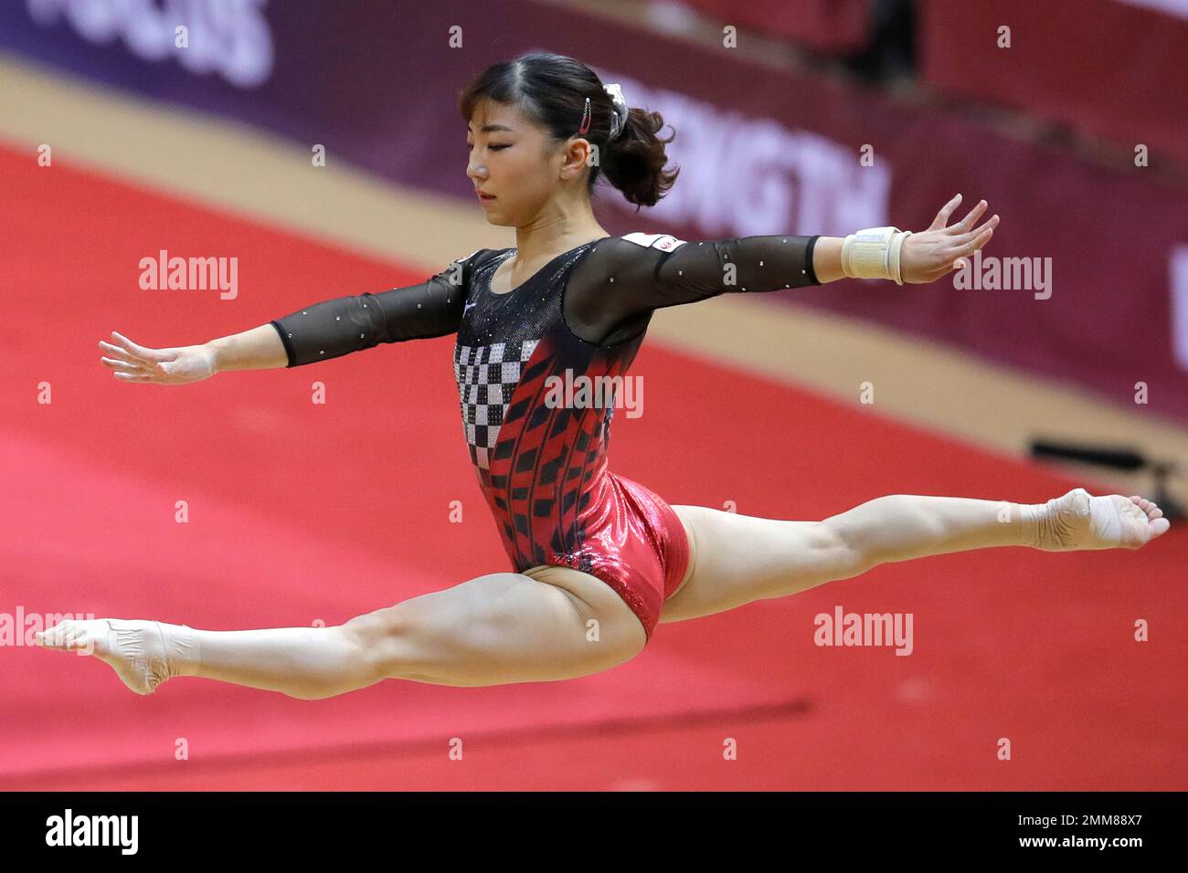 Japan's Asuka Teramoto performs on the floor during the Women's All ...
