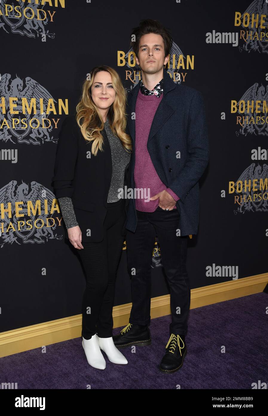 Musician Dallon Weekes and wife Breezy Douglas attend the premiere of ...