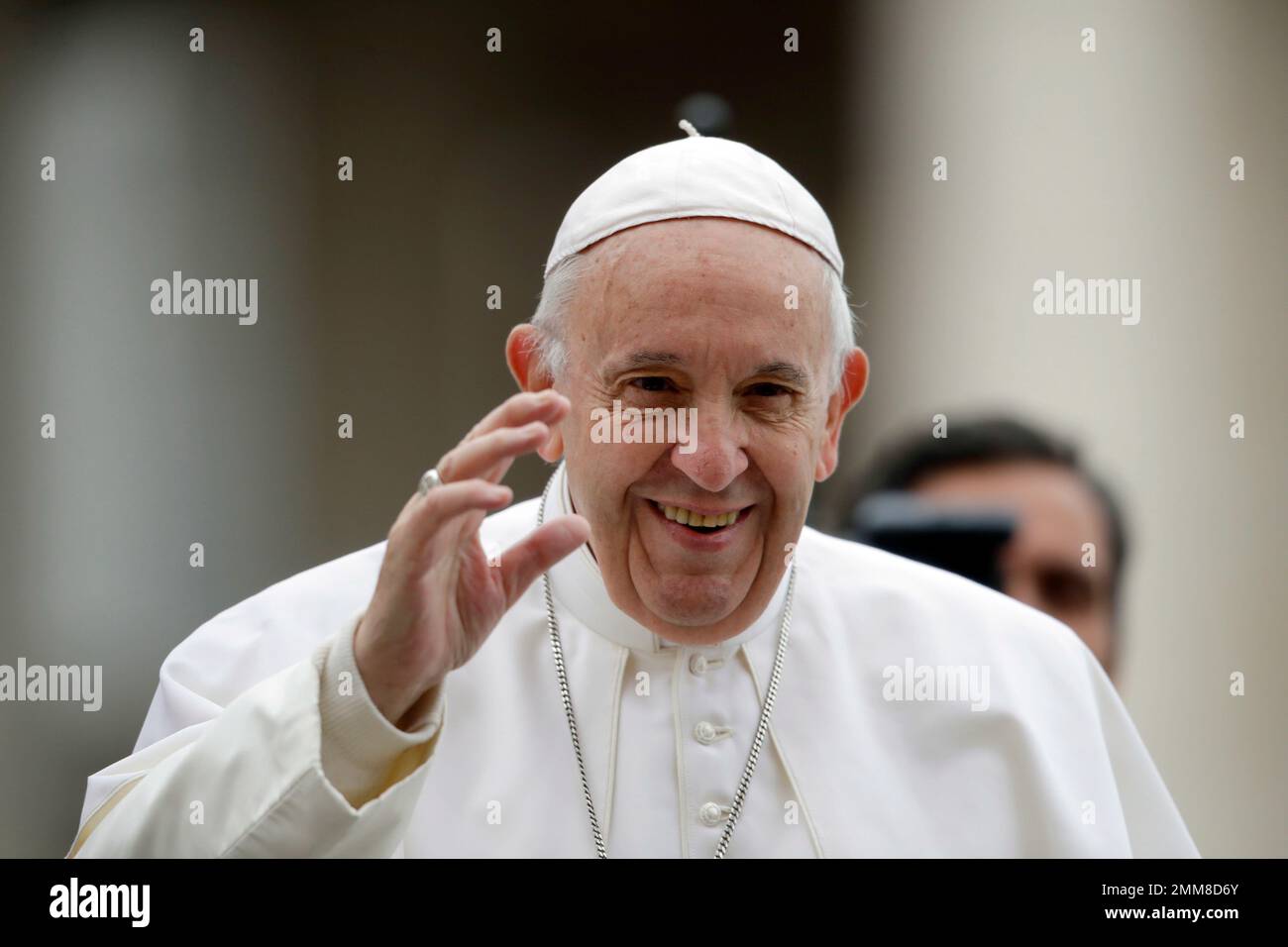 Pope Francis arrives in St. Peter's Square at the Vatican for his ...