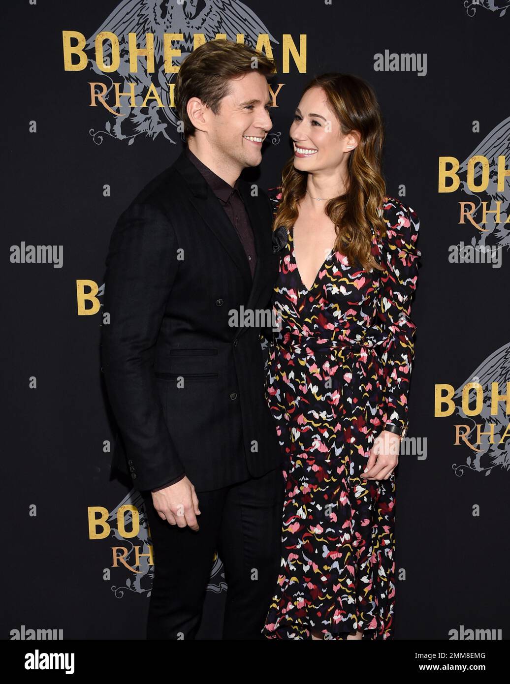 Actor Allen Leech and fiancee Jessica Herman attend the premiere of ...