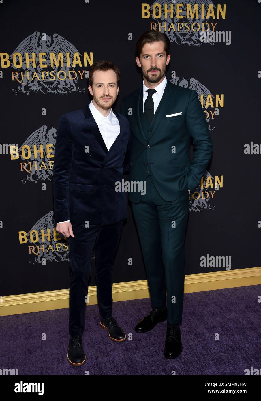 Actors Joe Mazzello, left, and Gwilym Lee attend the premiere of ...