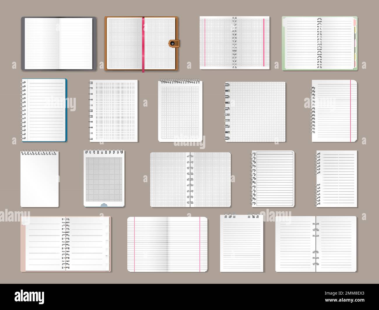 Planers sheets. Notebook papers notepad or copybook recent vector ...