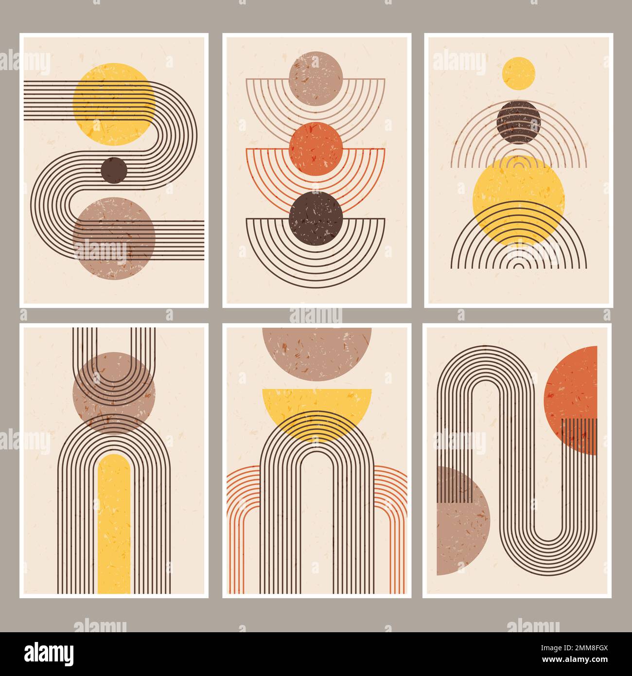 Arch forms. Abstract geometric waveforms graphic lines minimalists ...