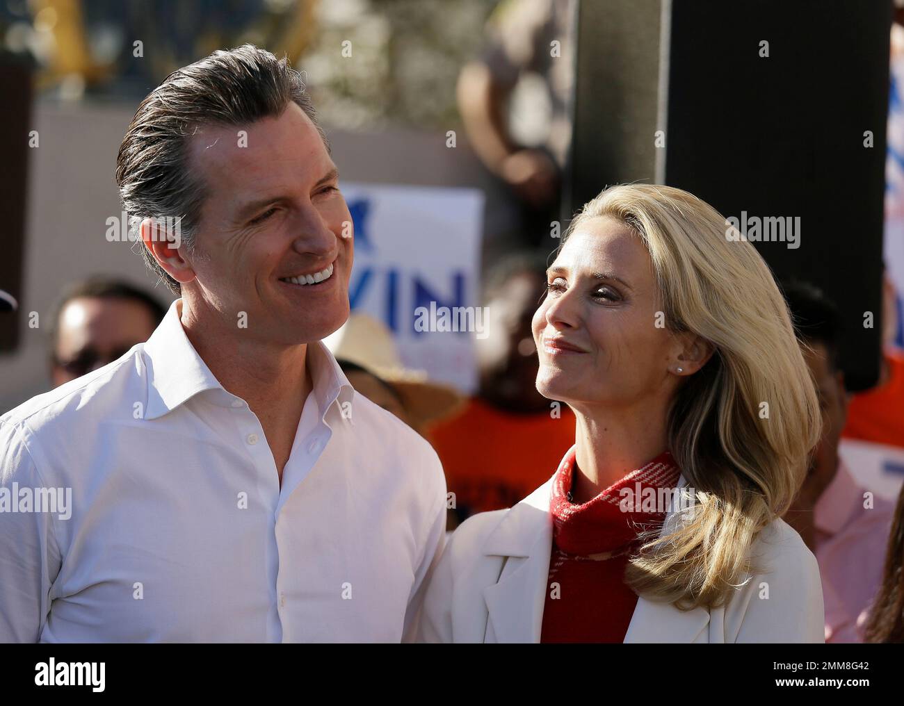 California gubernatorial Democratic candidate Gavin Newsom and his wife ...