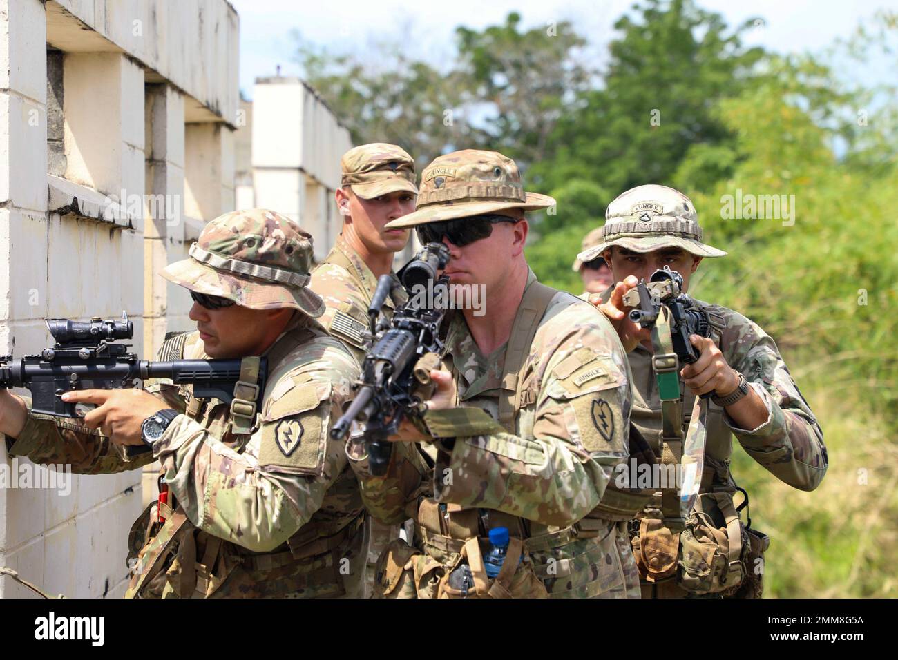 Spc. Brandon Inguanzo, Spc. Daniel Johnson, Spc. Robert Britt, Pfc. Trevor Surico-Pink, left to ...