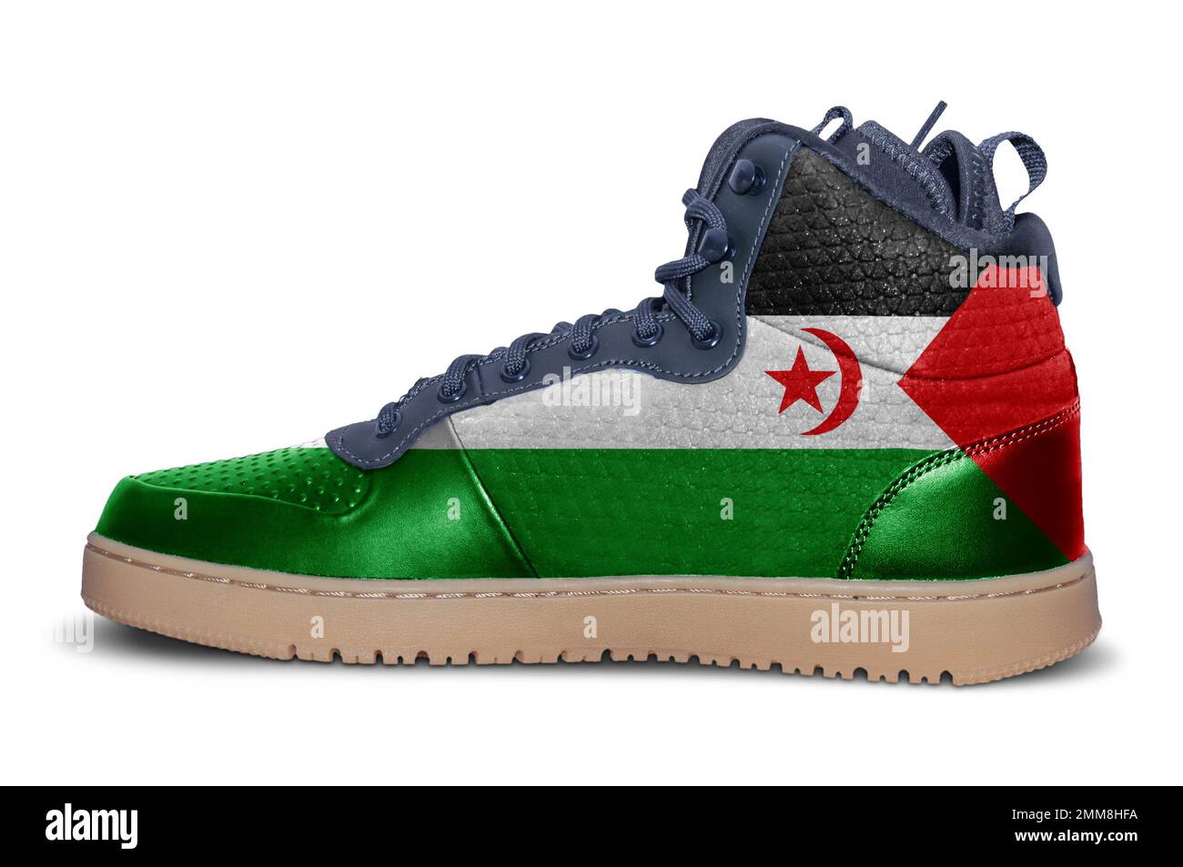 Fashion rubber snickers with flag of Sahrawi Arab Democratic Republic ...