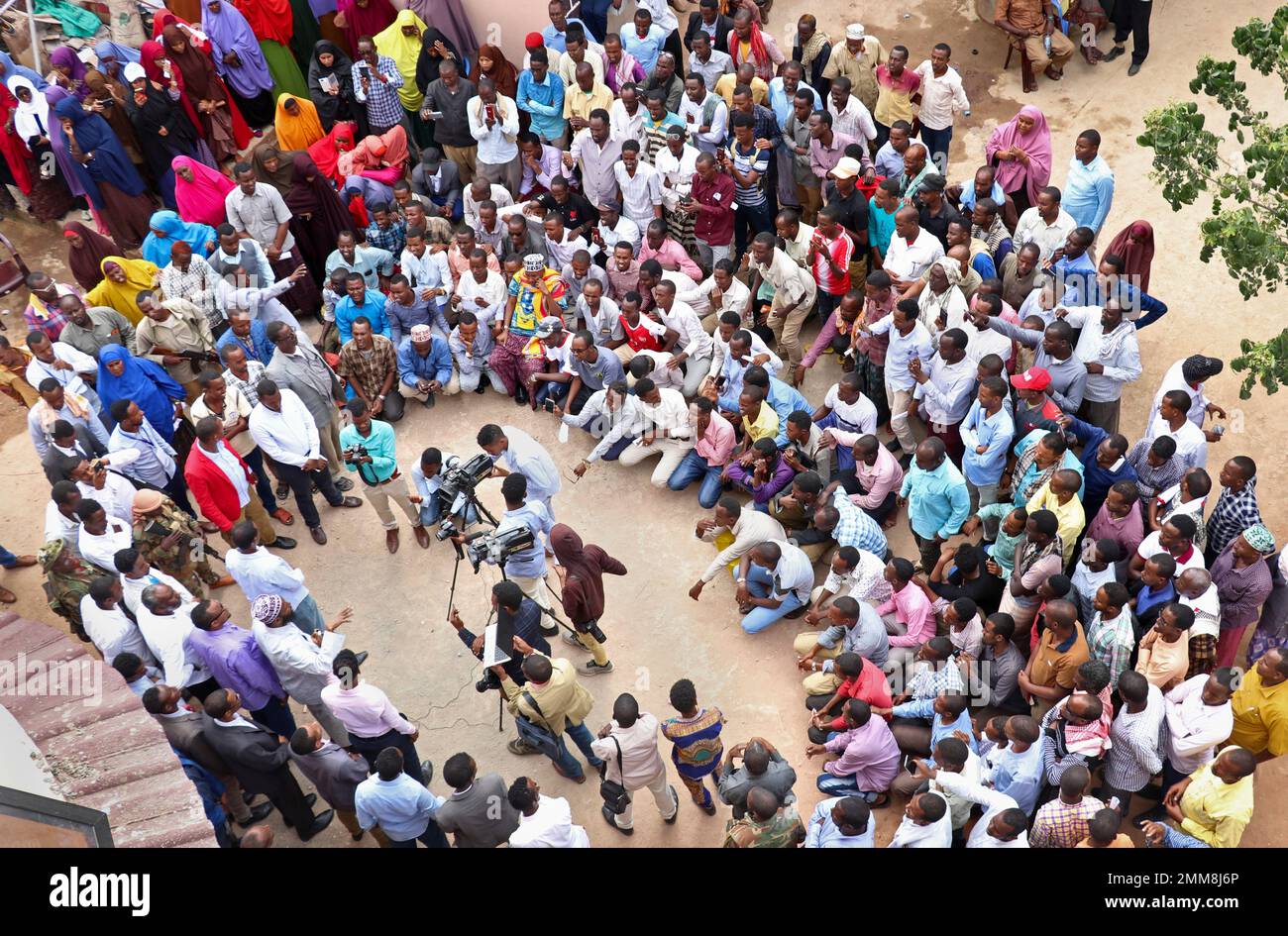 In this photo taken Wednesday, Oct. 10, 2018, Mukhtar Robow, facing ...