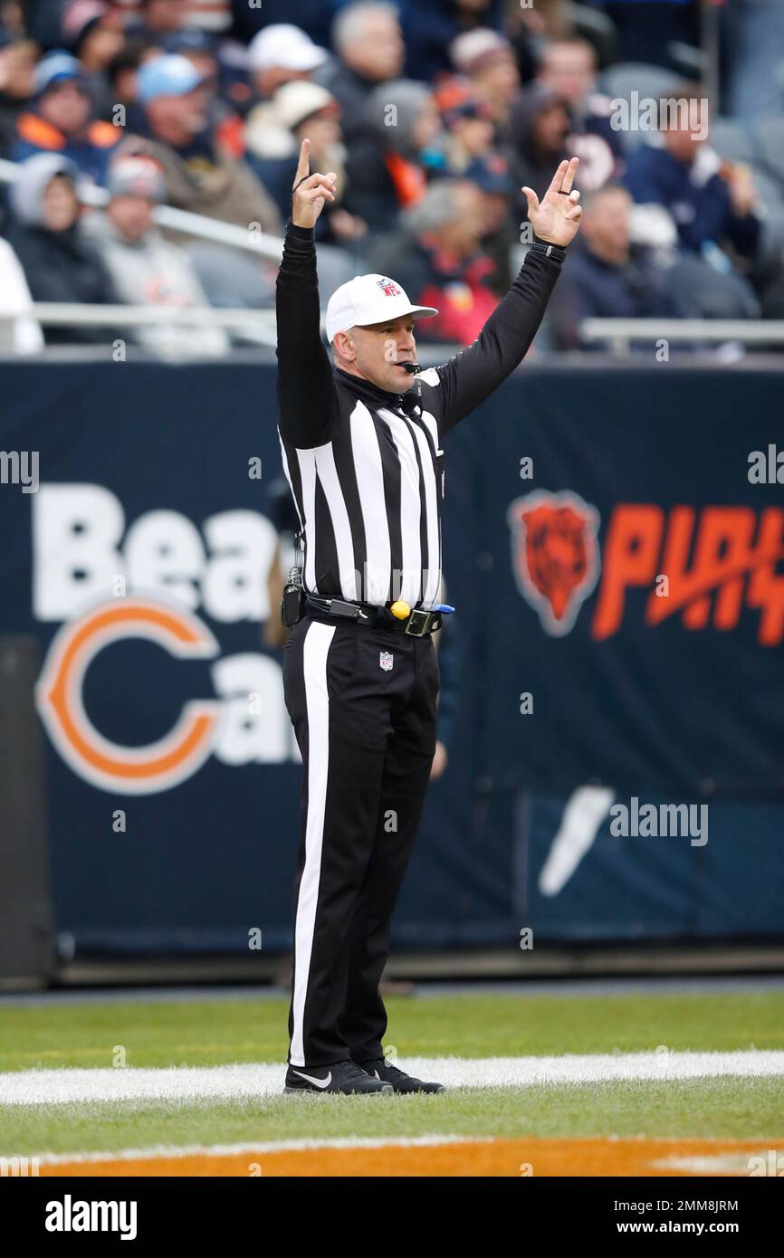 NFL referee Clete Blakeman (34) works the NFL football game between the ...