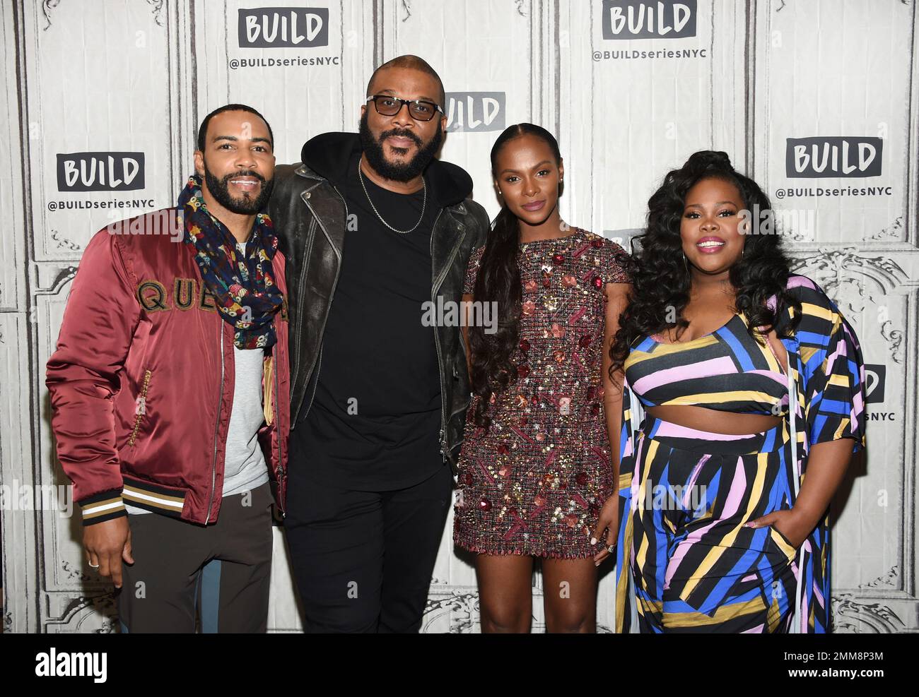 Actor Omari Hardwick, from left, writer and director Tyler Perry, actor ...