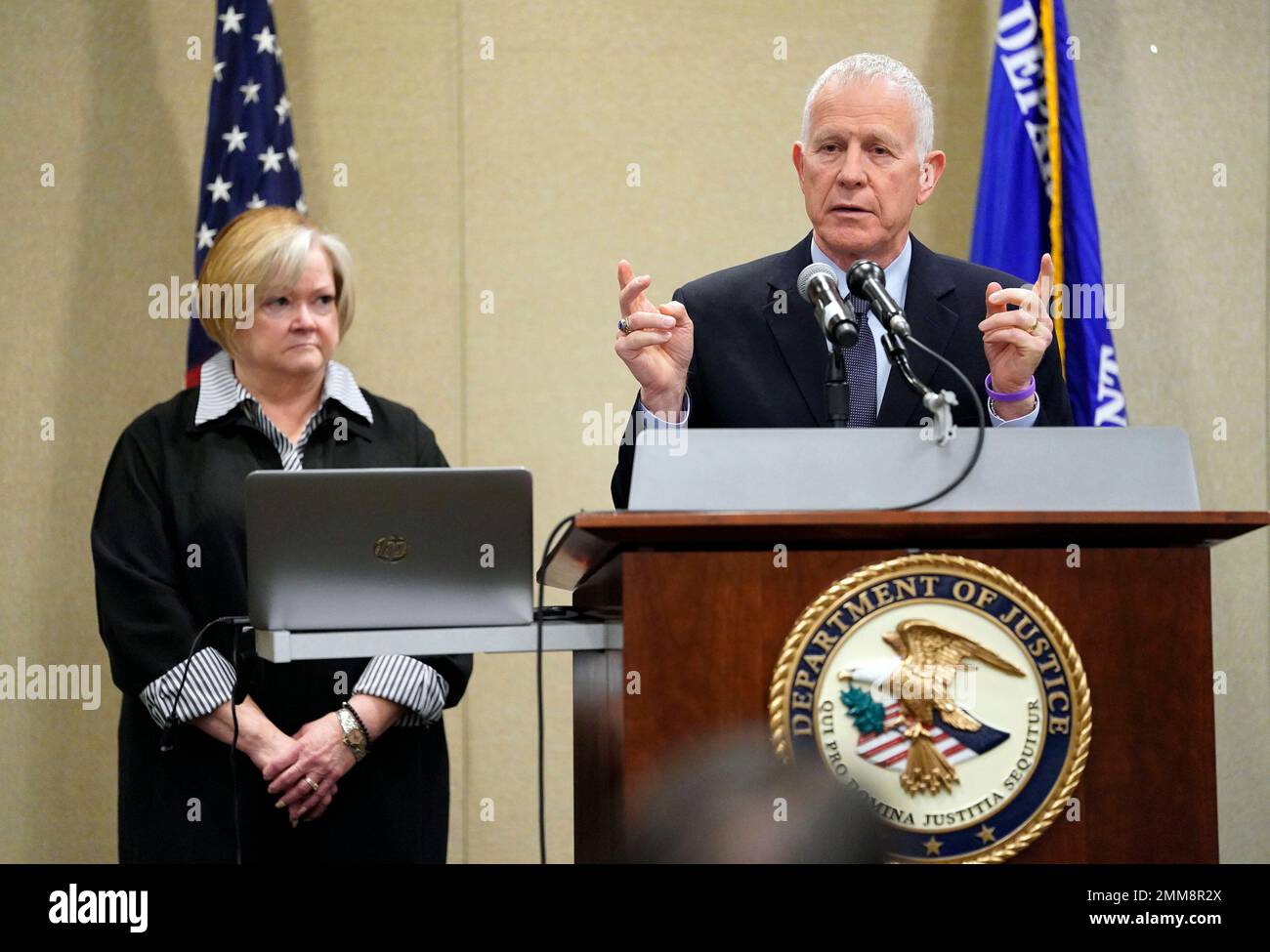 Dennis Shepard, right, and his wife Judy Shepard, left, speak at a law ...