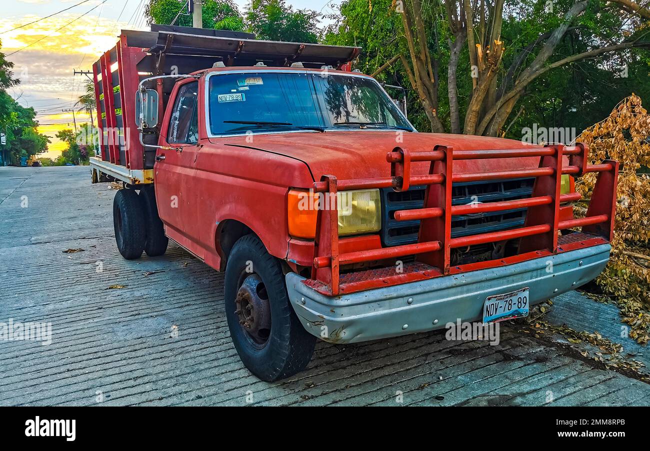 Puerto Escondido Oaxaca Mexico 2022 Various Mexican pickup trucks cars ...