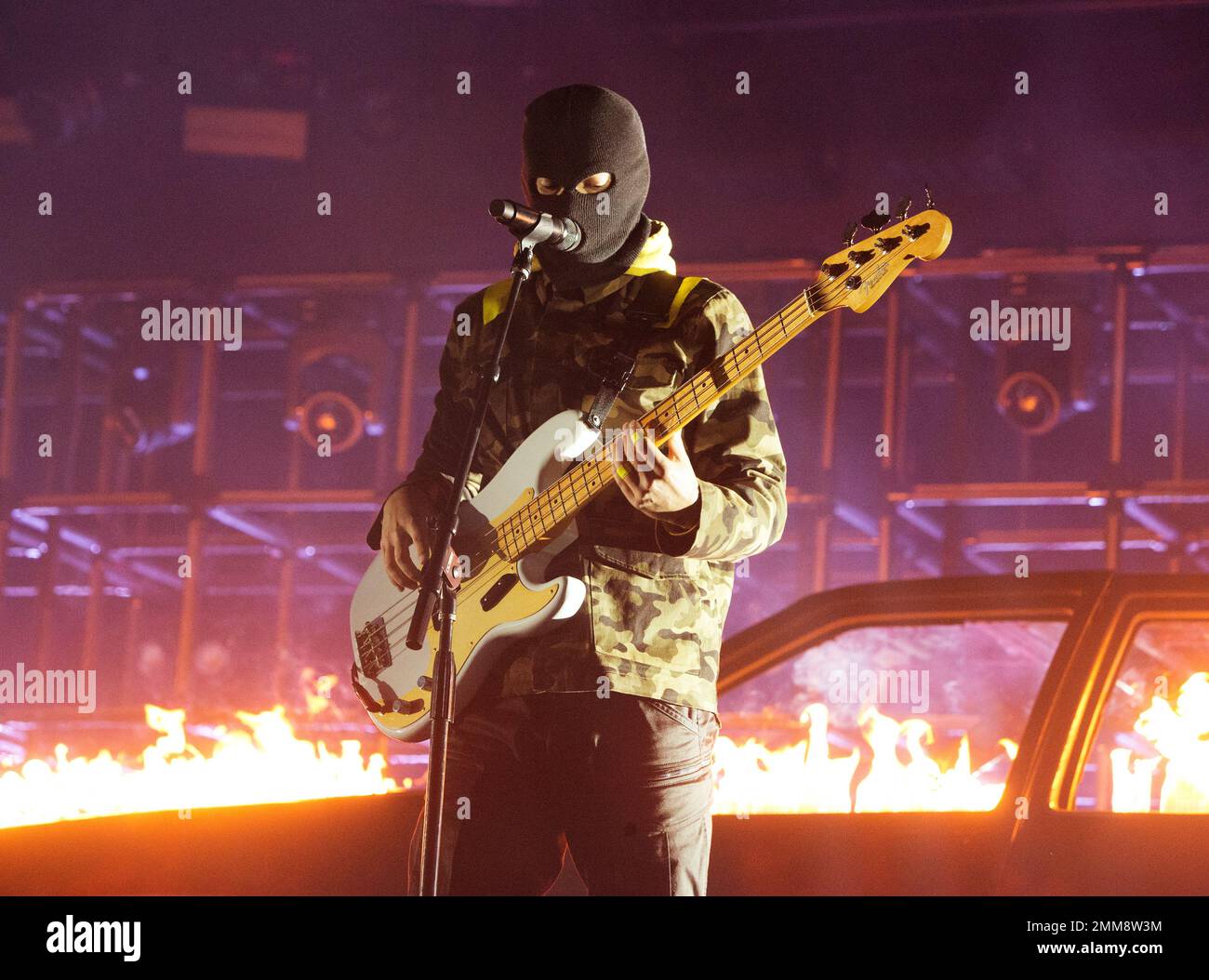 Tyler Joseph of the band Twenty One Pilots performs in concert during ...