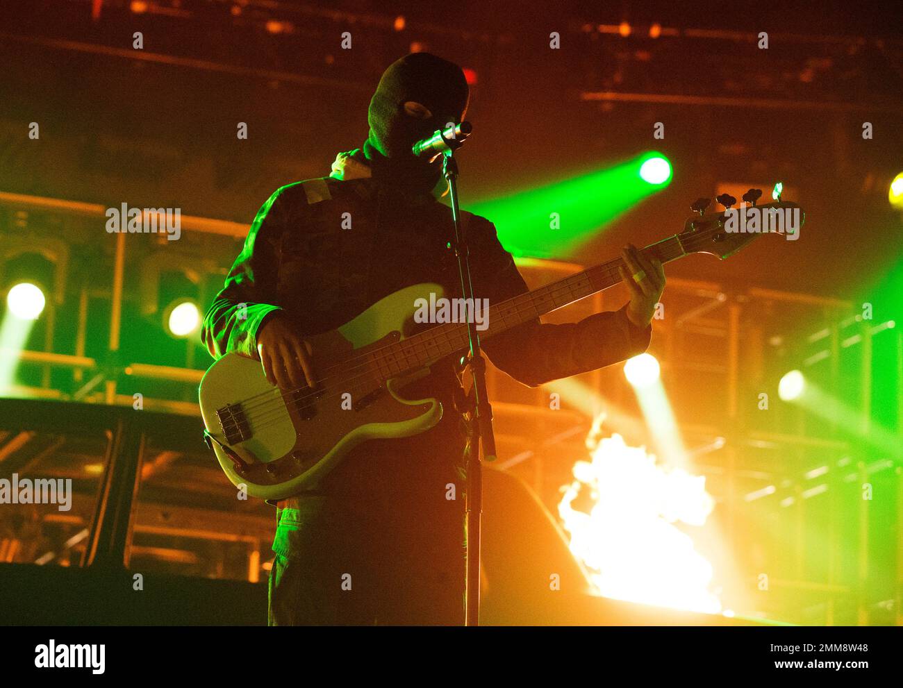 Tyler Joseph of the band Twenty One Pilots performs in concert during ...
