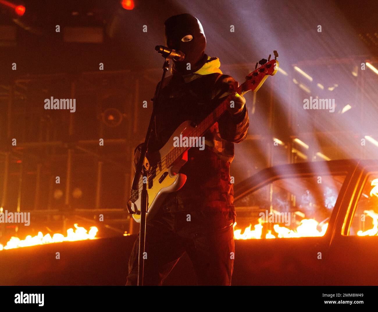 Tyler Joseph of the band Twenty One Pilots performs in concert during ...