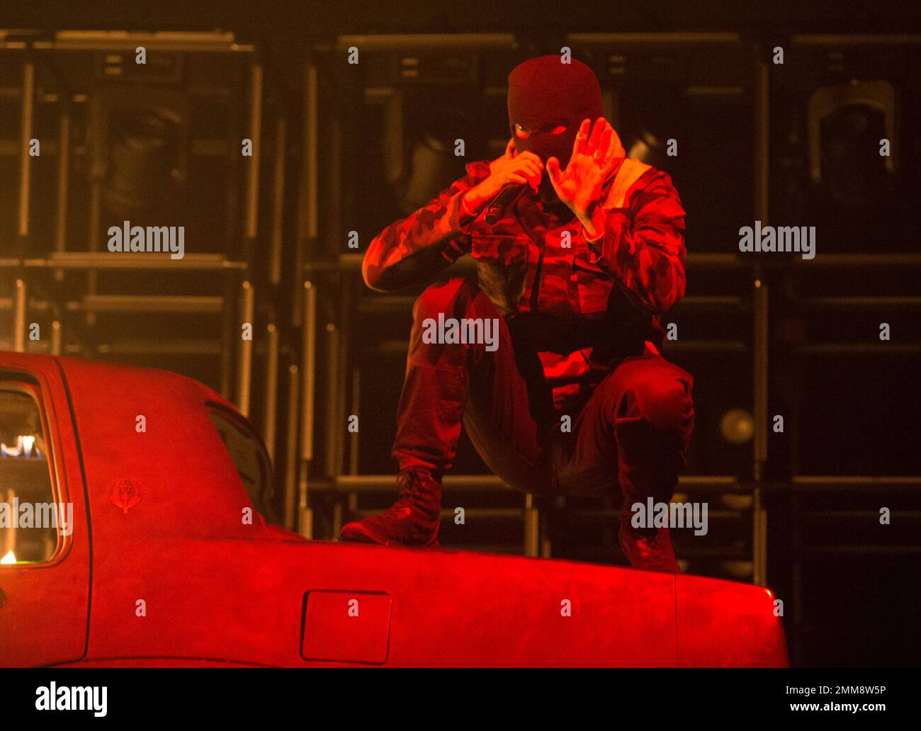 Tyler Joseph of the band Twenty One Pilots performs in concert during ...