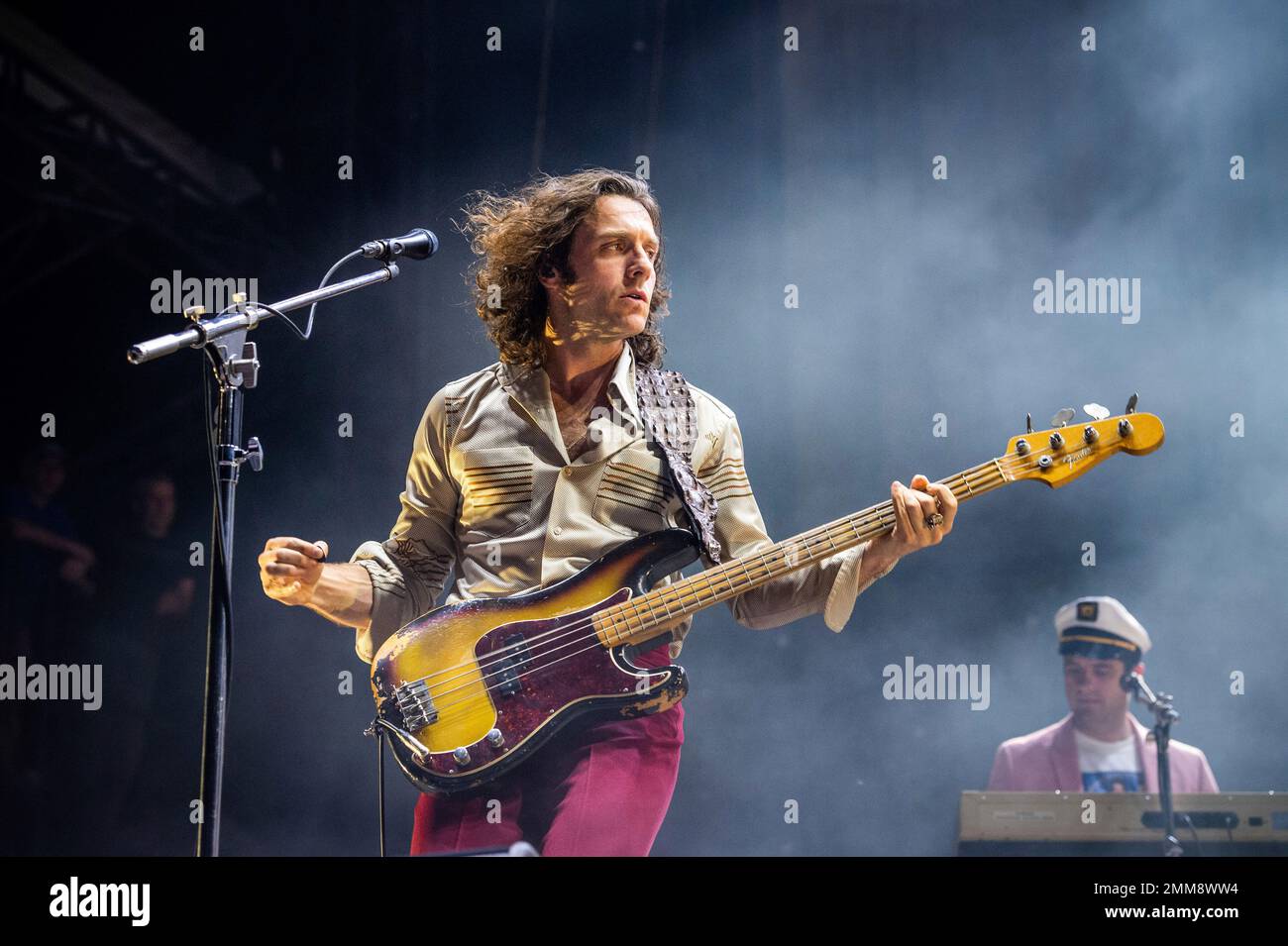 Nick O'Malley of Arctic Monkeys performs at the Voodoo Music Experience ...