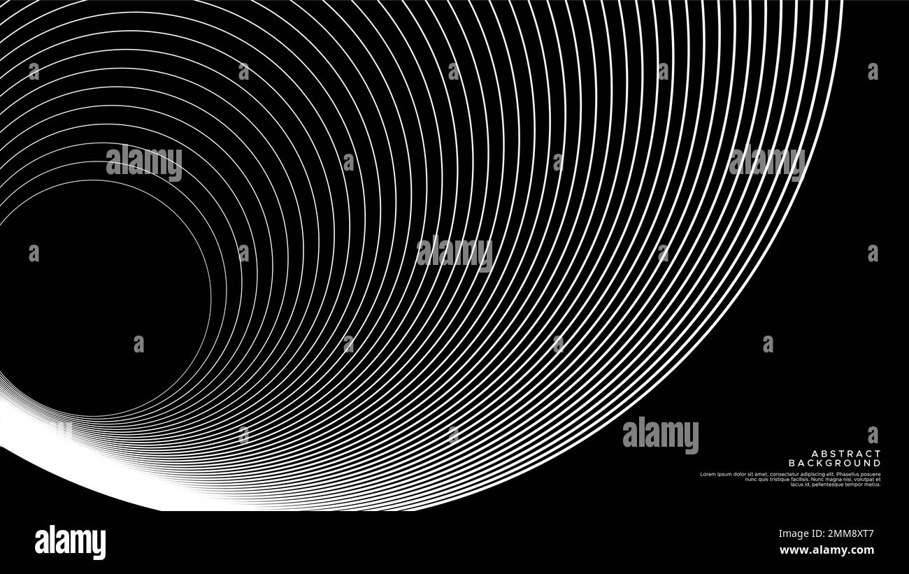 Abstract black circle lines background template. Modern line circle ...