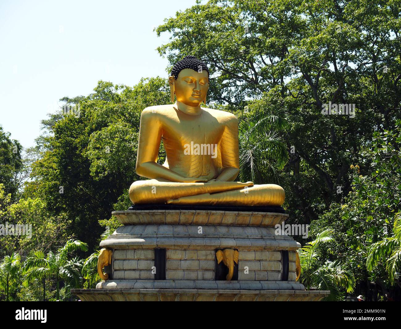 Buddha statue at the Viharamahadevi or Victoria Park, Colombo city ...