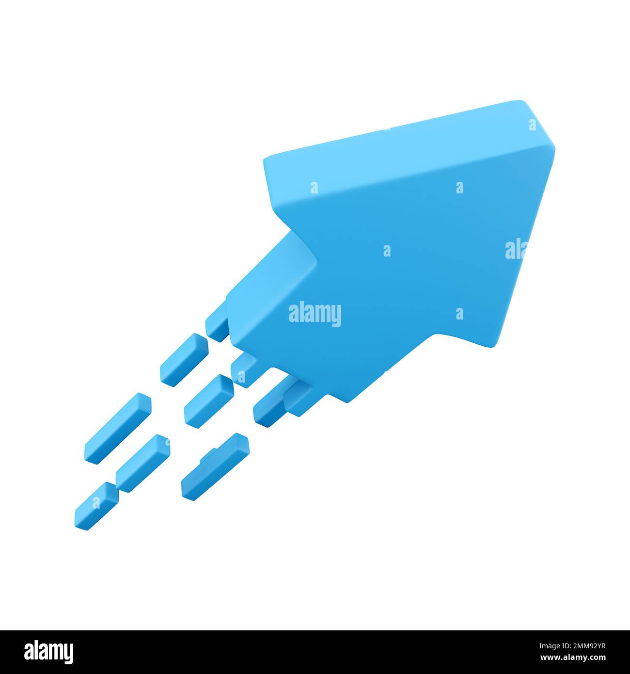 3d render blue arrow icon. 3d render Blue flexible stock arrows up ...