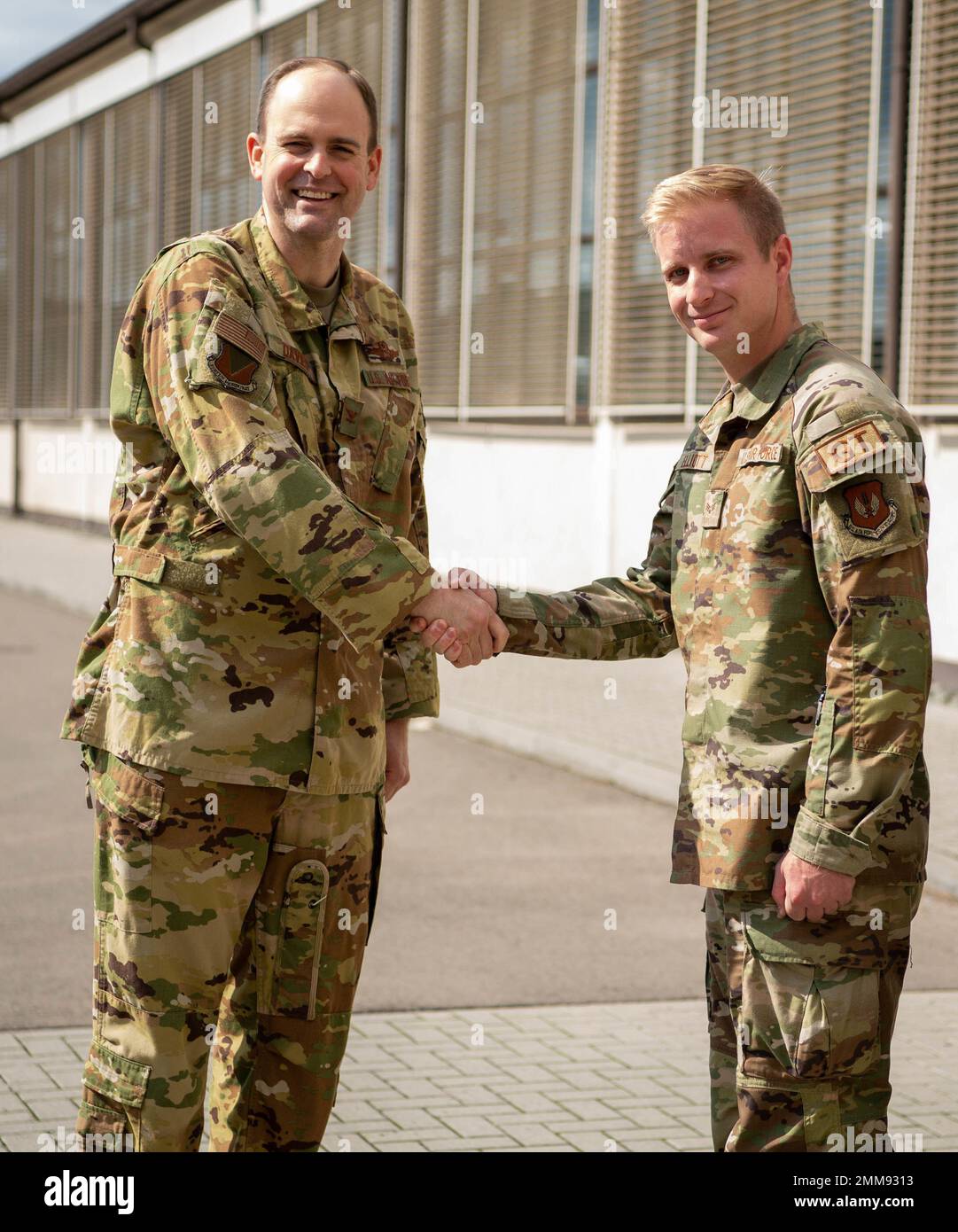 U.S. Air Force Senior Airman Jackson Elliott, right, 86th Vehicle ...