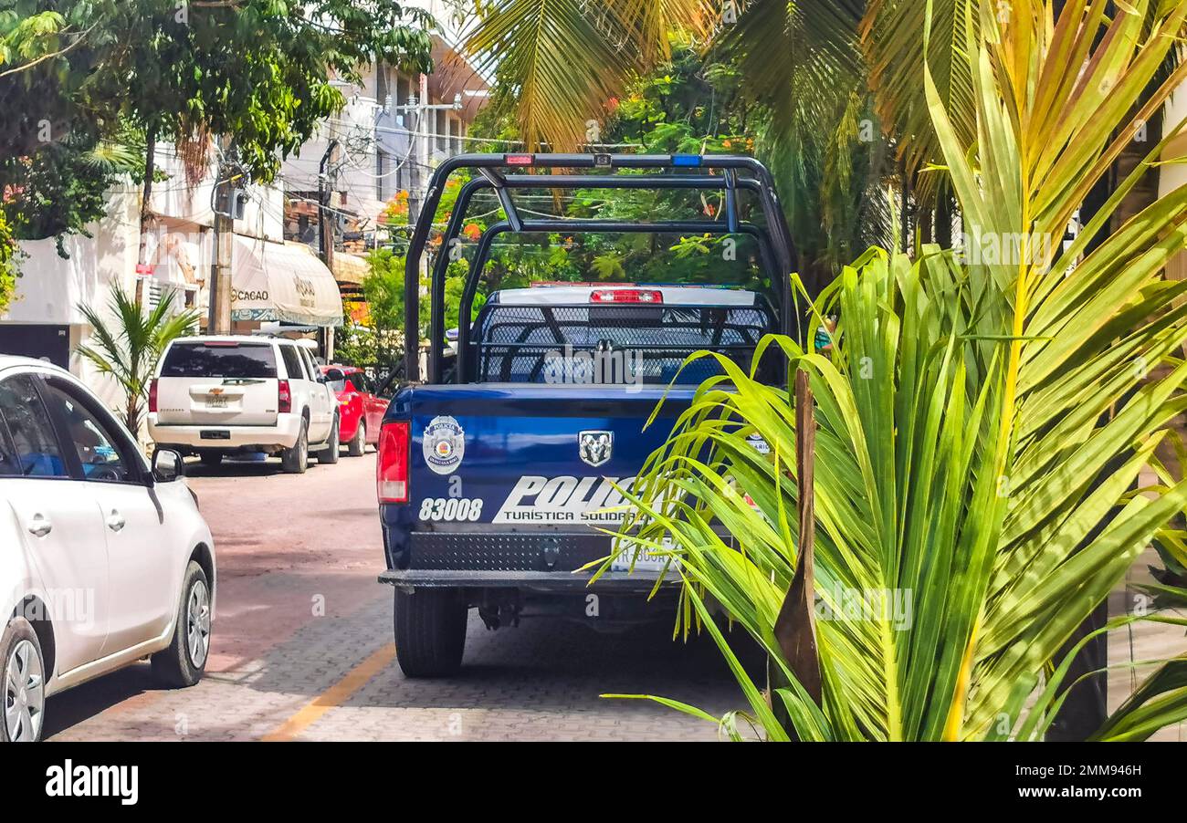 Playa del Carmen Quintana Roo Mexico 2022 Mexican police car vehicle ...