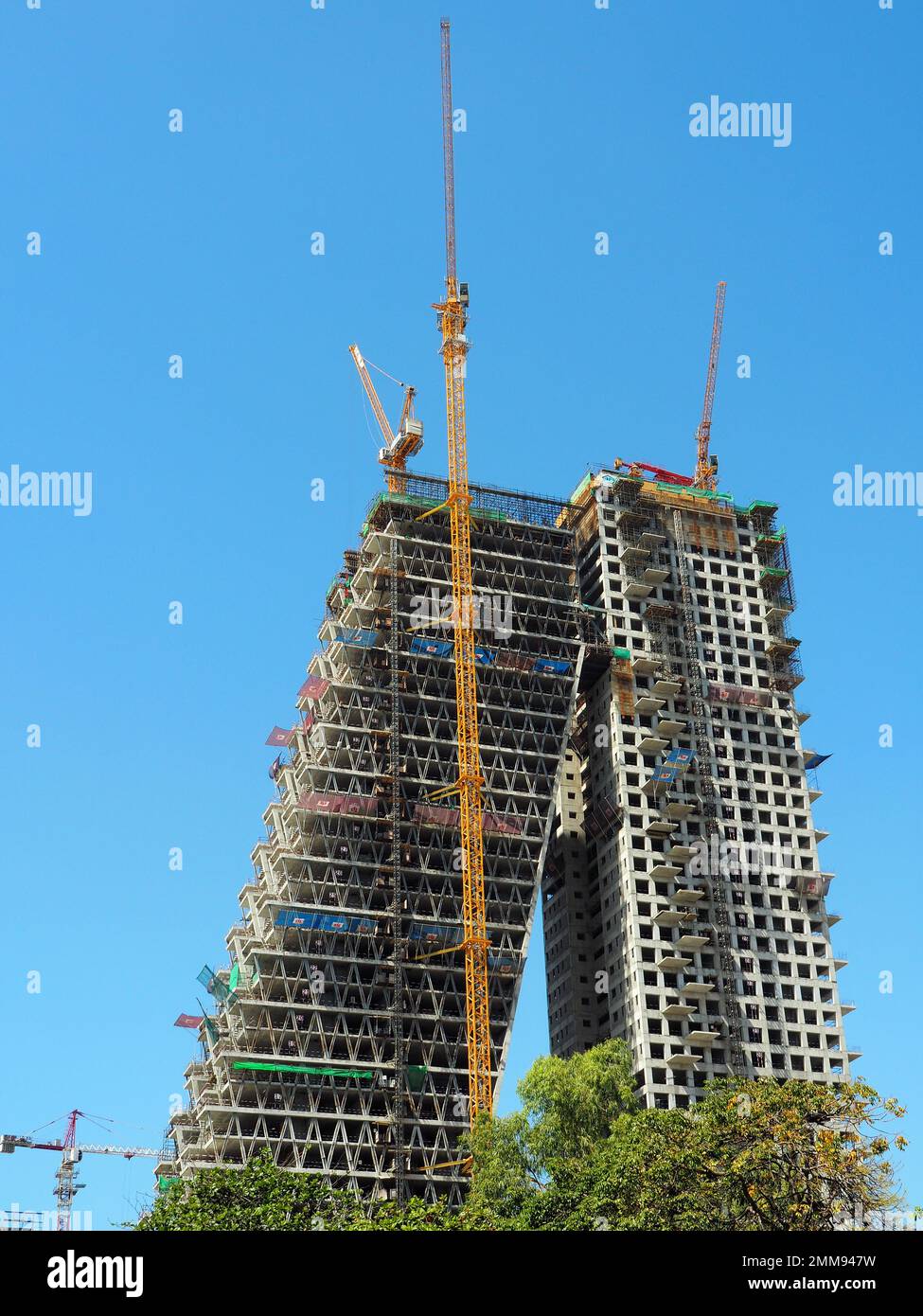 building a skyscraper, Colombo city, Western Province, Srí Lanka, Asia ...