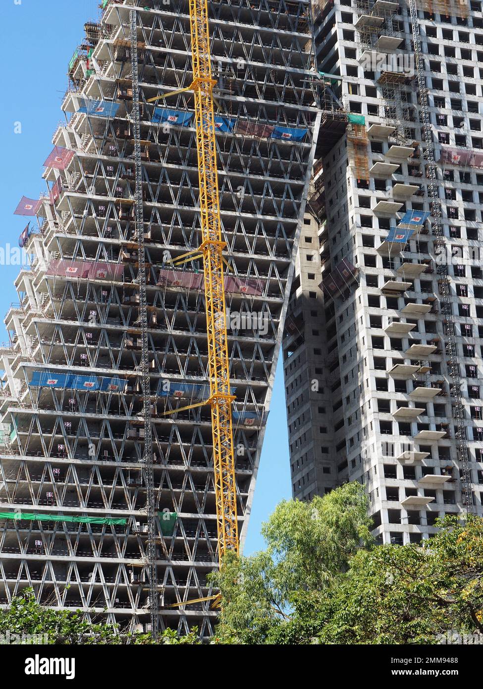 building a skyscraper, Colombo city, Western Province, Srí Lanka, Asia ...