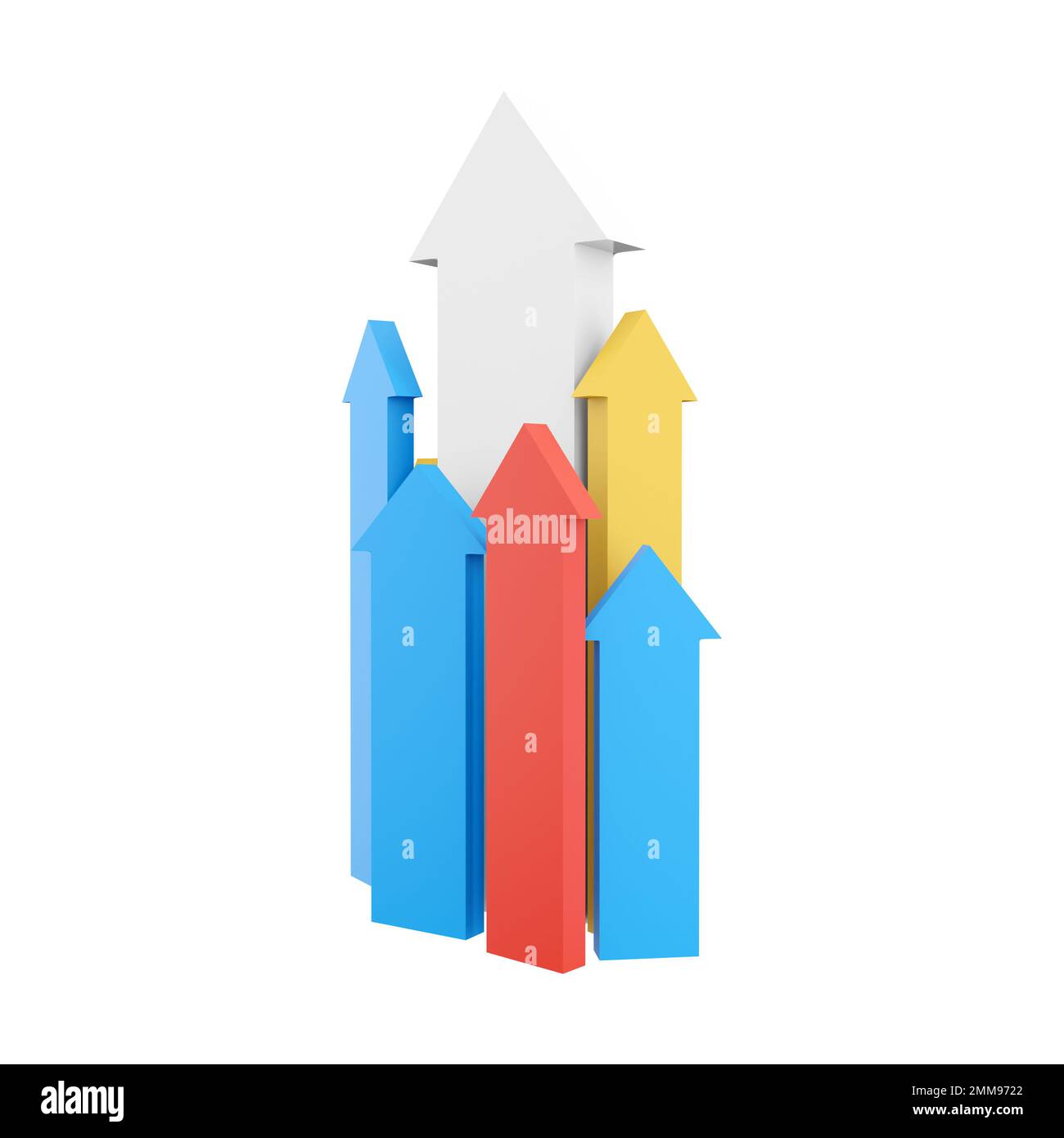 3d rendering arrows directed upwards as success icon. 3d render arrows ...