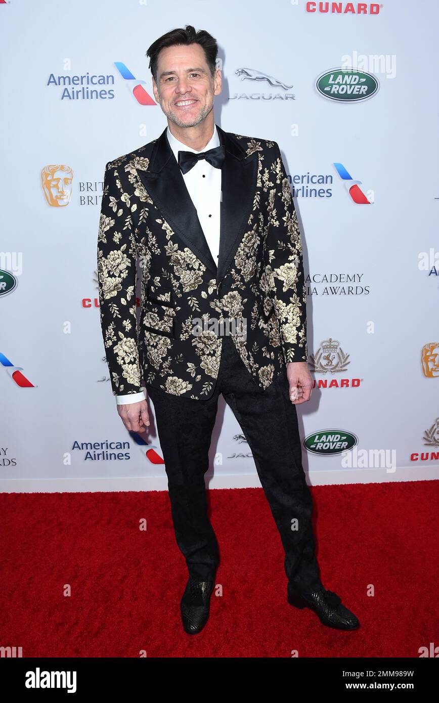 Jim Carrey arrives at the 2018 BAFTA Los Angeles Britannia Awards at ...