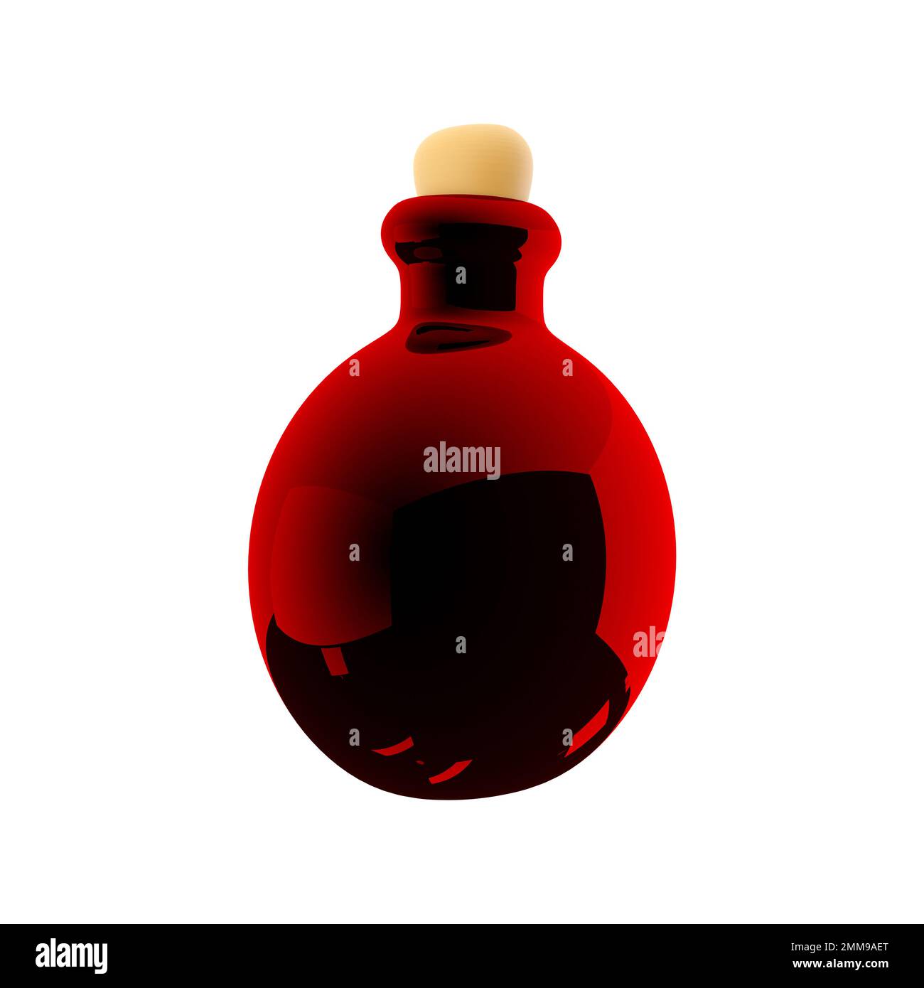 3d rendering red bottle with love potion icon. Valentines day symbol ...