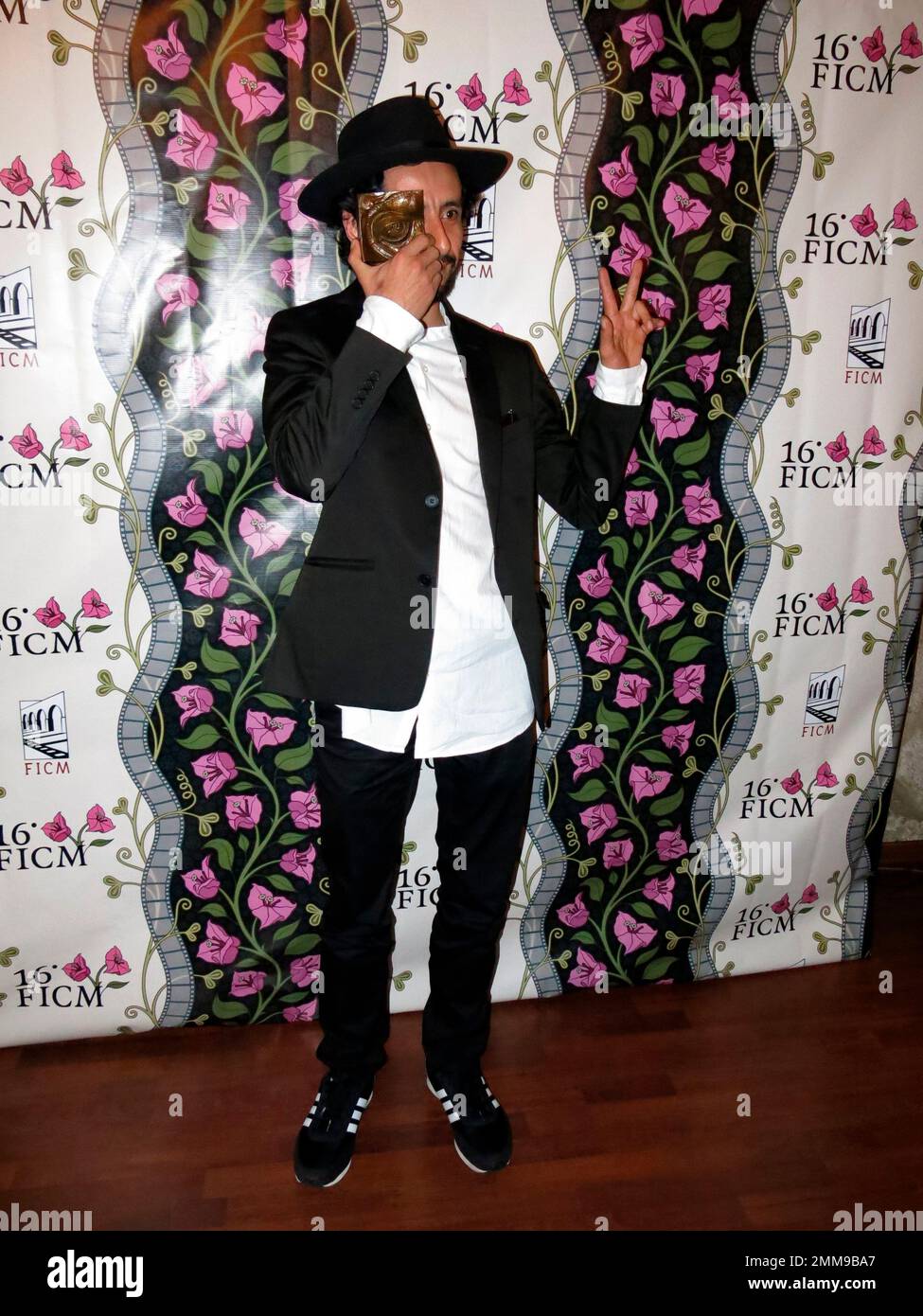 Mexican actor Raul Briones poses with the award for Best Actor for his ...
