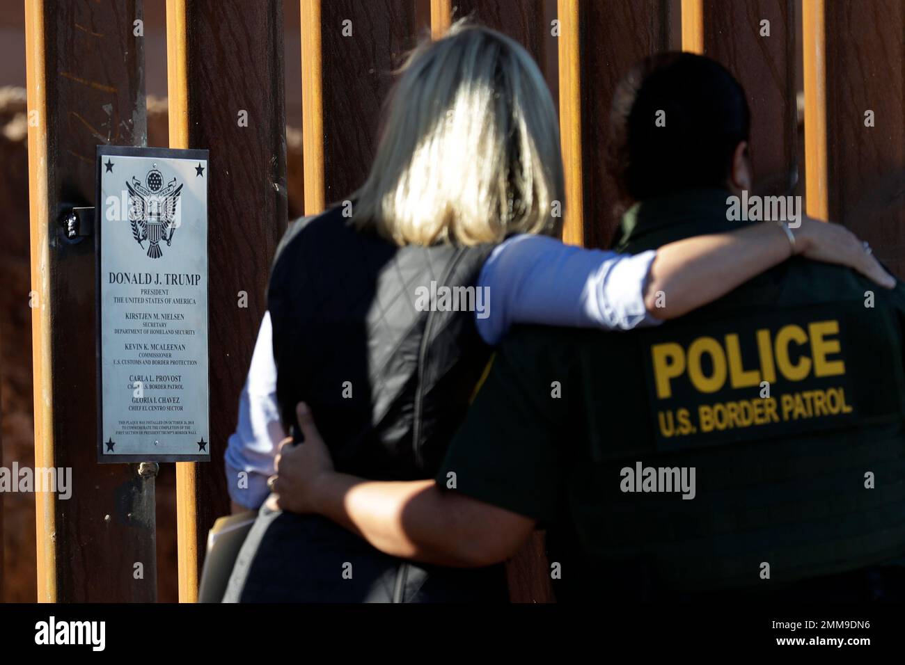U.S. Department of Homeland Security Secretary Kirstjen Nielsen, center ...