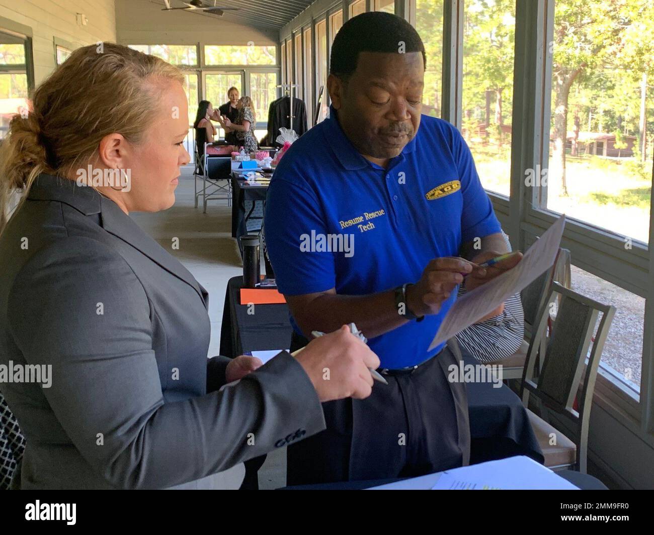 A military spouse has her resume reviewed by a certified career ...