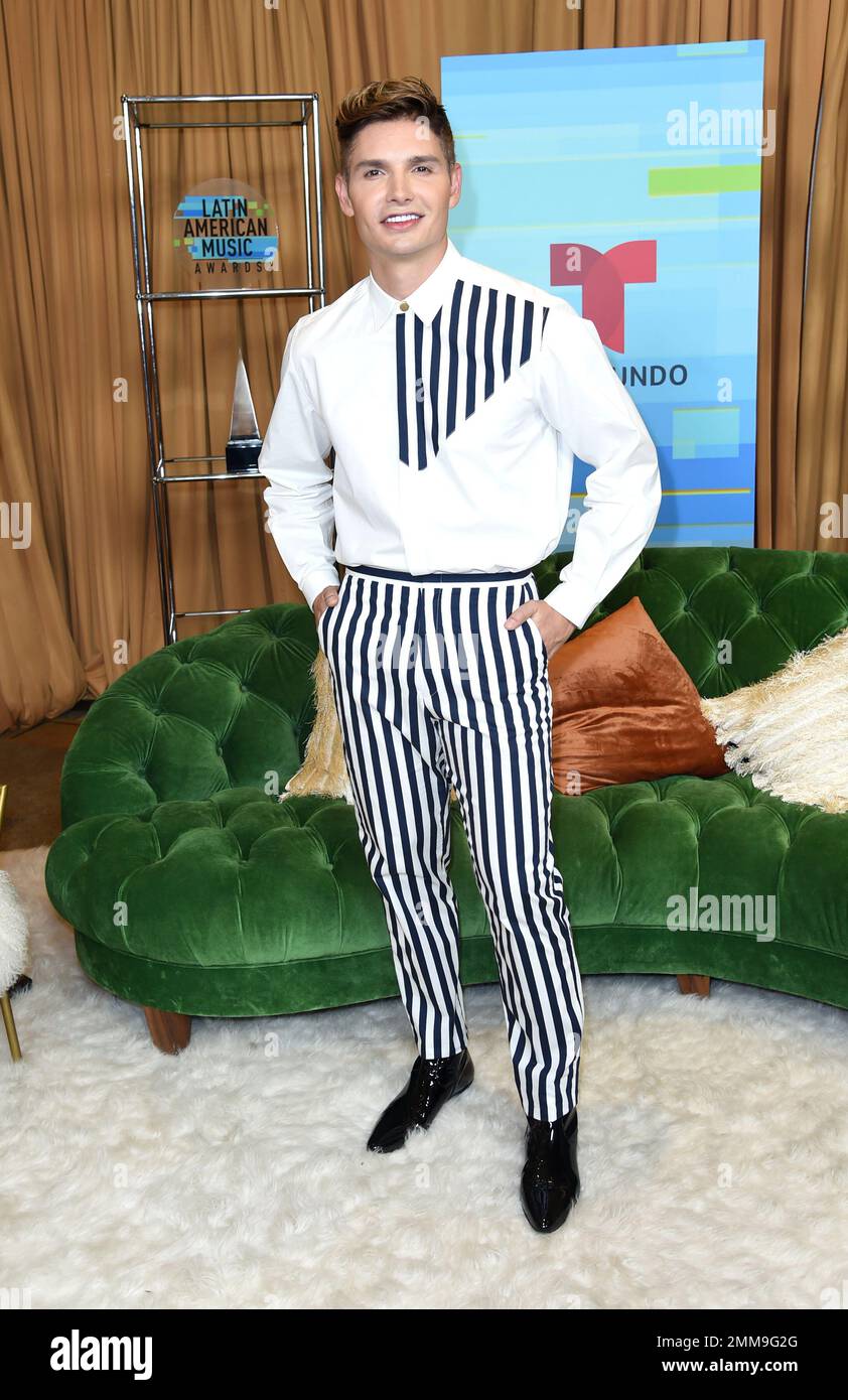 Christian Acosta poses backstage at the Latin American Music Awards at ...
