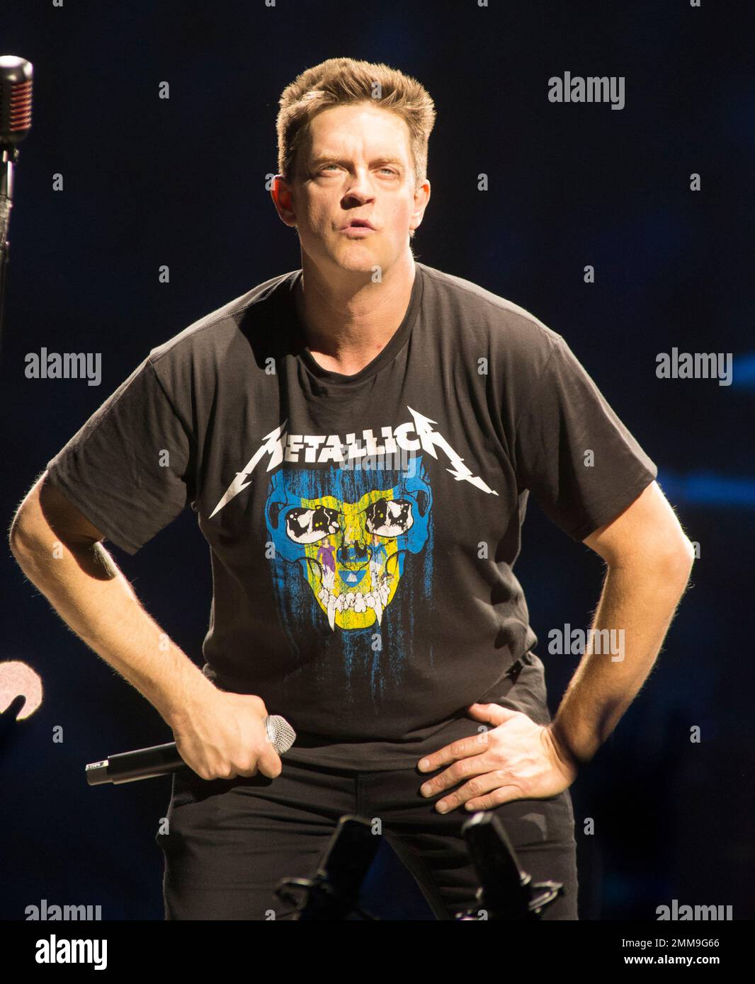 Comedian Jim Breuer warms up the crowd before Metallica perform in ...