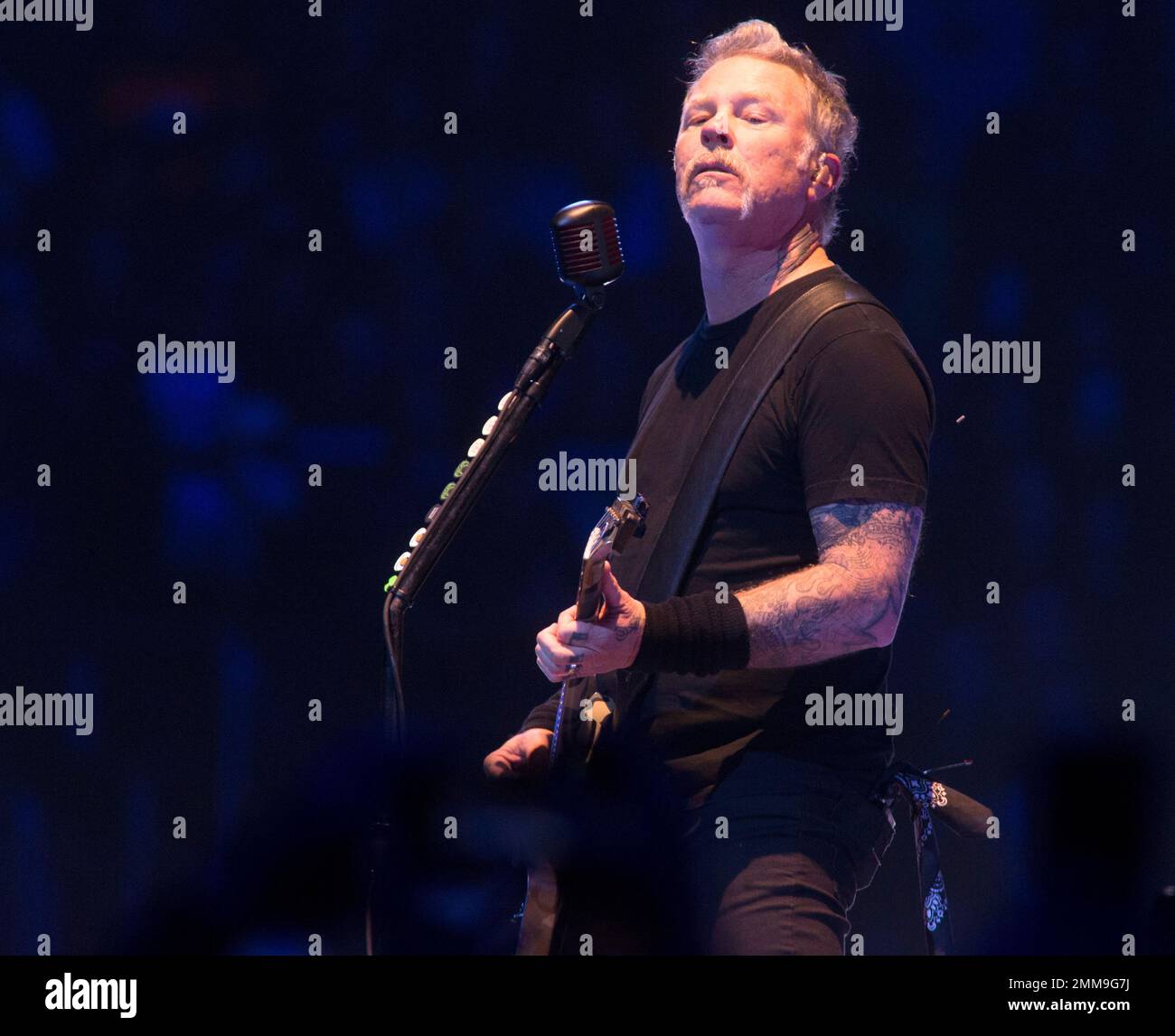 James Hetfield of the band Metallica performs in concert during their ...