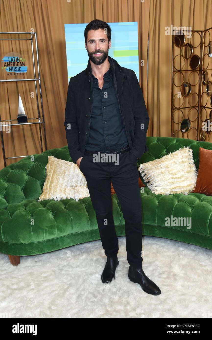 Matias Novoa poses backstage at the Latin American Music Awards at the ...