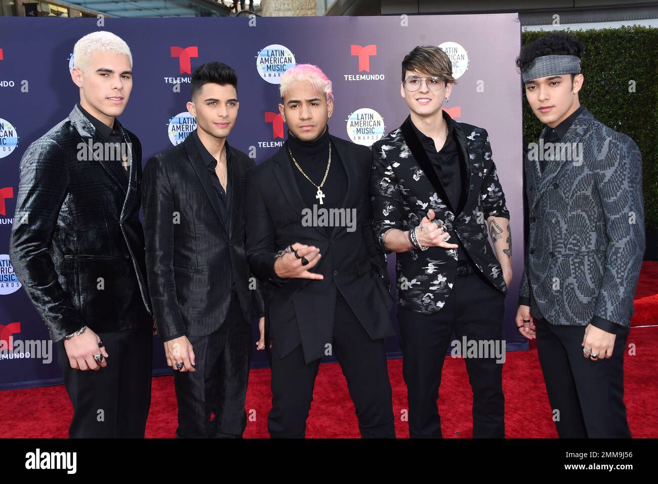 CNCO arrives at the Latin American Music Awards at the Dolby Theatre on ...