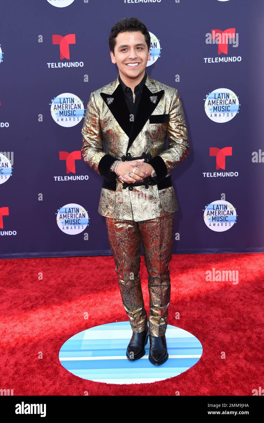 Christian Nodal arrives at the Latin American Music Awards at the Dolby ...